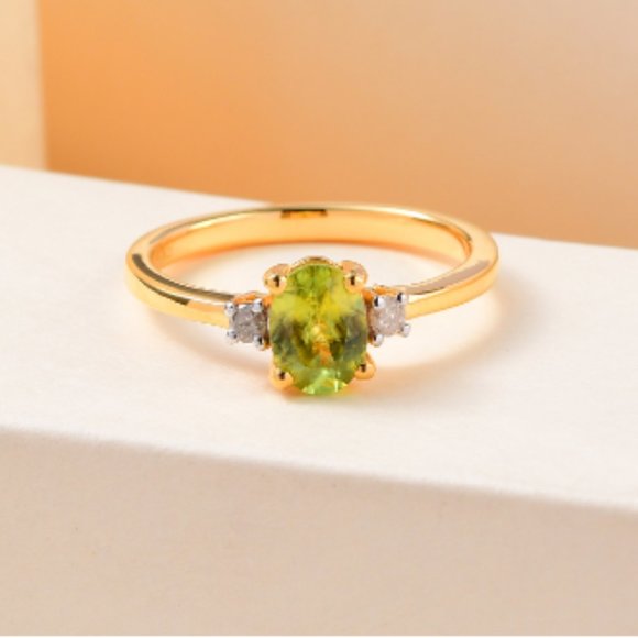 Jewelry | Aaa Sava Sphenediamond Ringvermeil Yellow Gold Over Sterling ...